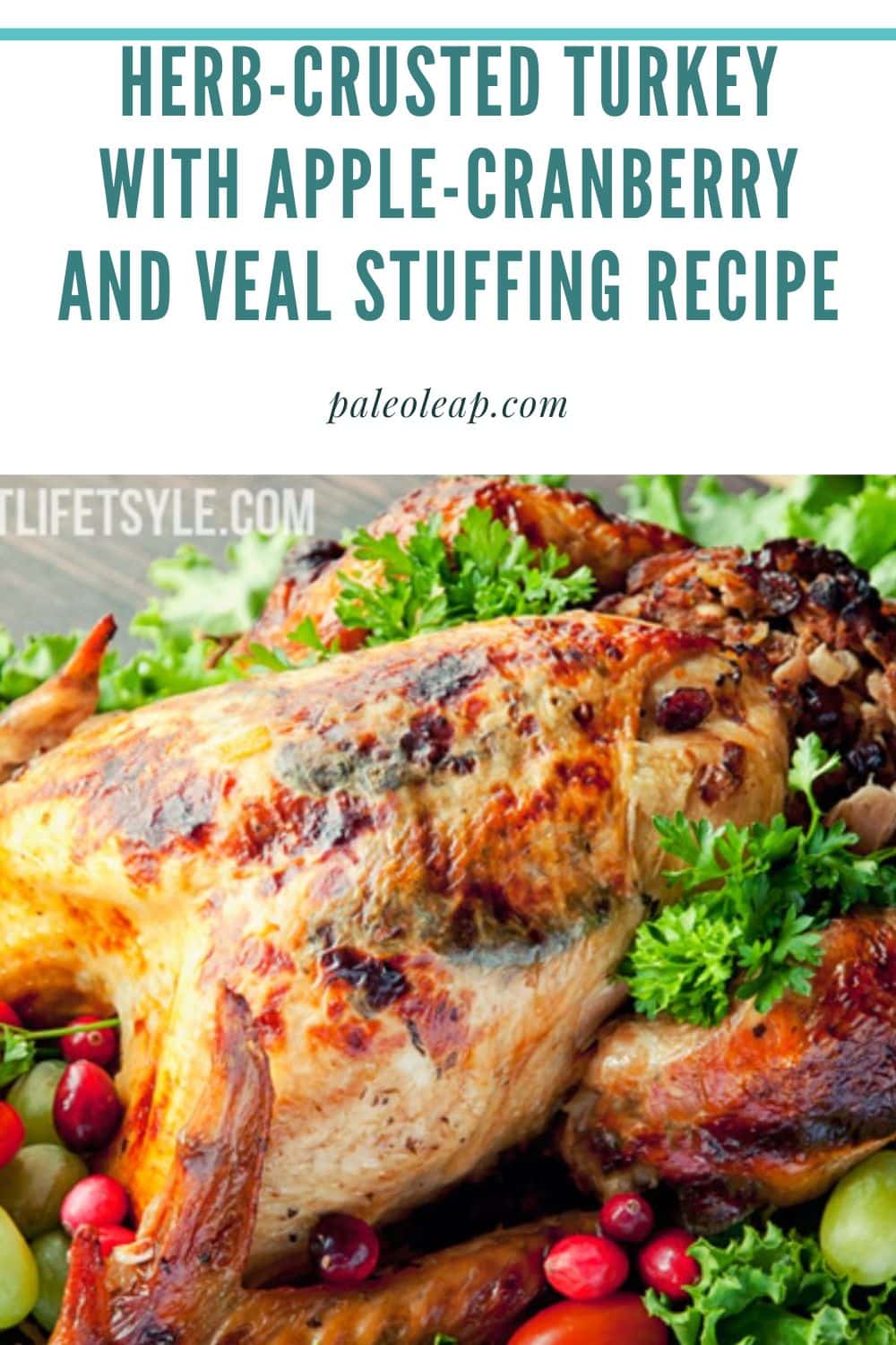Herb-Crusted Turkey, Apple-Cranberry And Veal Stuffing | Paleo Leap