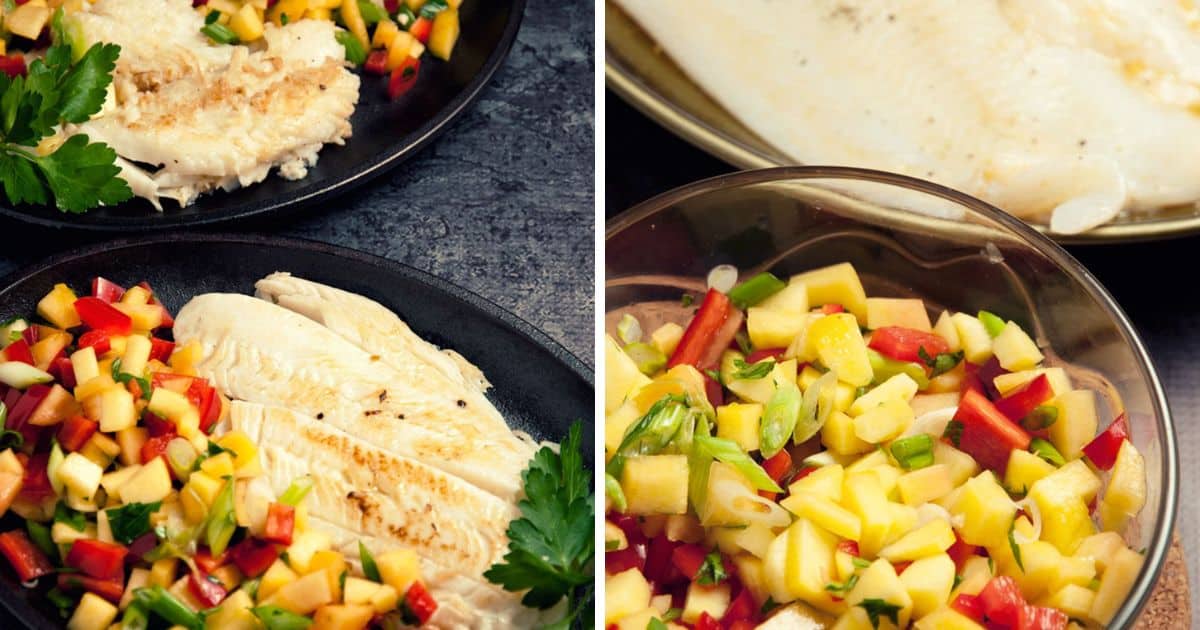 Halibut with Peach and Pepper Salsa Recipe | Paleo Leap