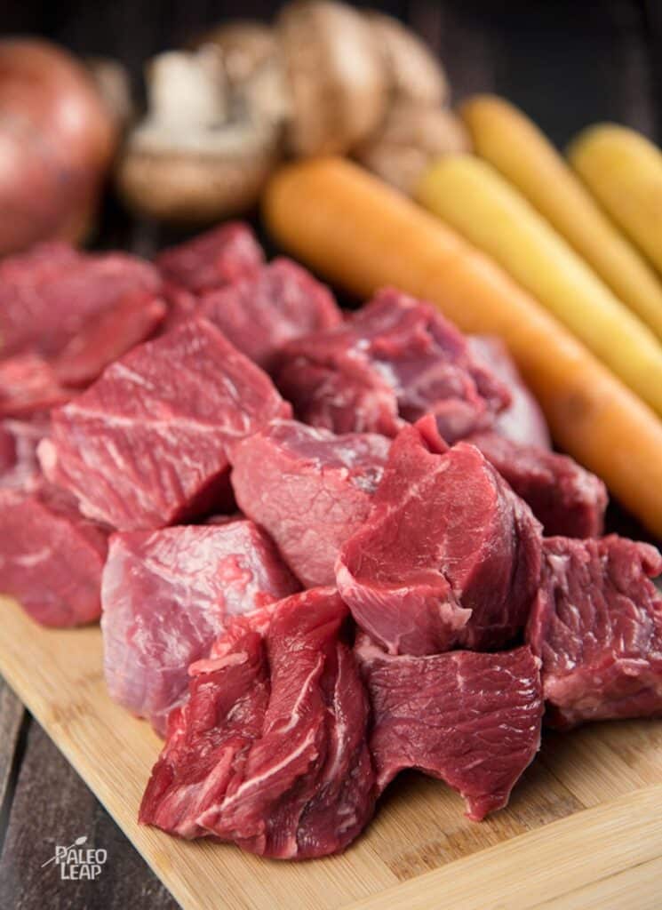 Beef Cubes With Roasted Carrots And Mushrooms Recipe | Paleo Leap