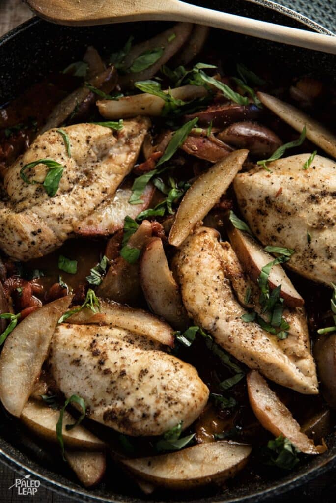 Chicken With Balsamic Pears Recipe | Paleo Leap