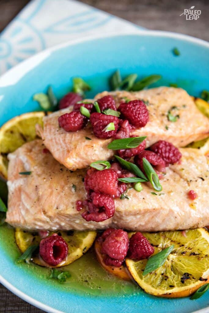 Salmon Fillets With Orange-Raspberry Sauce Recipe | Paleo Leap