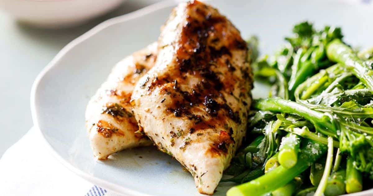 Lemon & Herb Grilled Chicken with Spring Vegetable Salad Recipe | Paleo ...