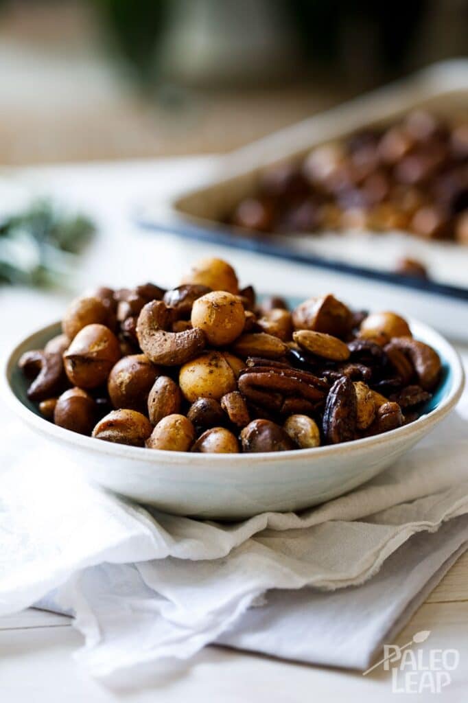 Cayenne-Rosemary Roasted Nuts Recipe | Paleo Leap