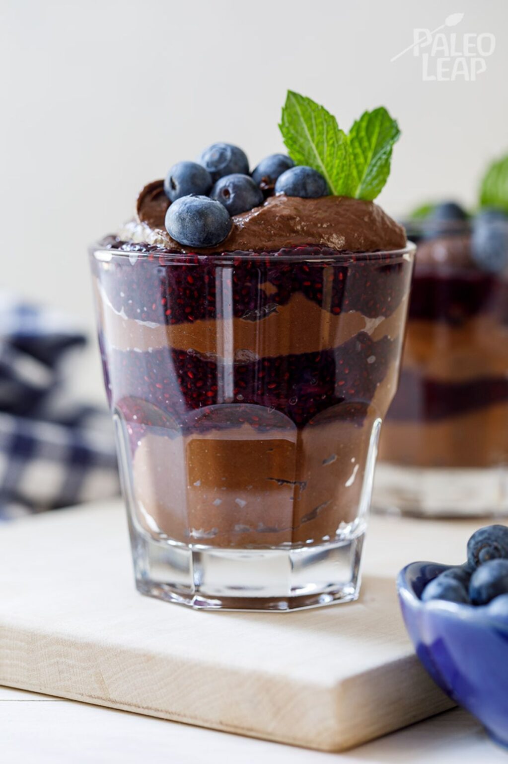 Blueberry Chocolate Chia Parfait Recipe | Paleo Leap