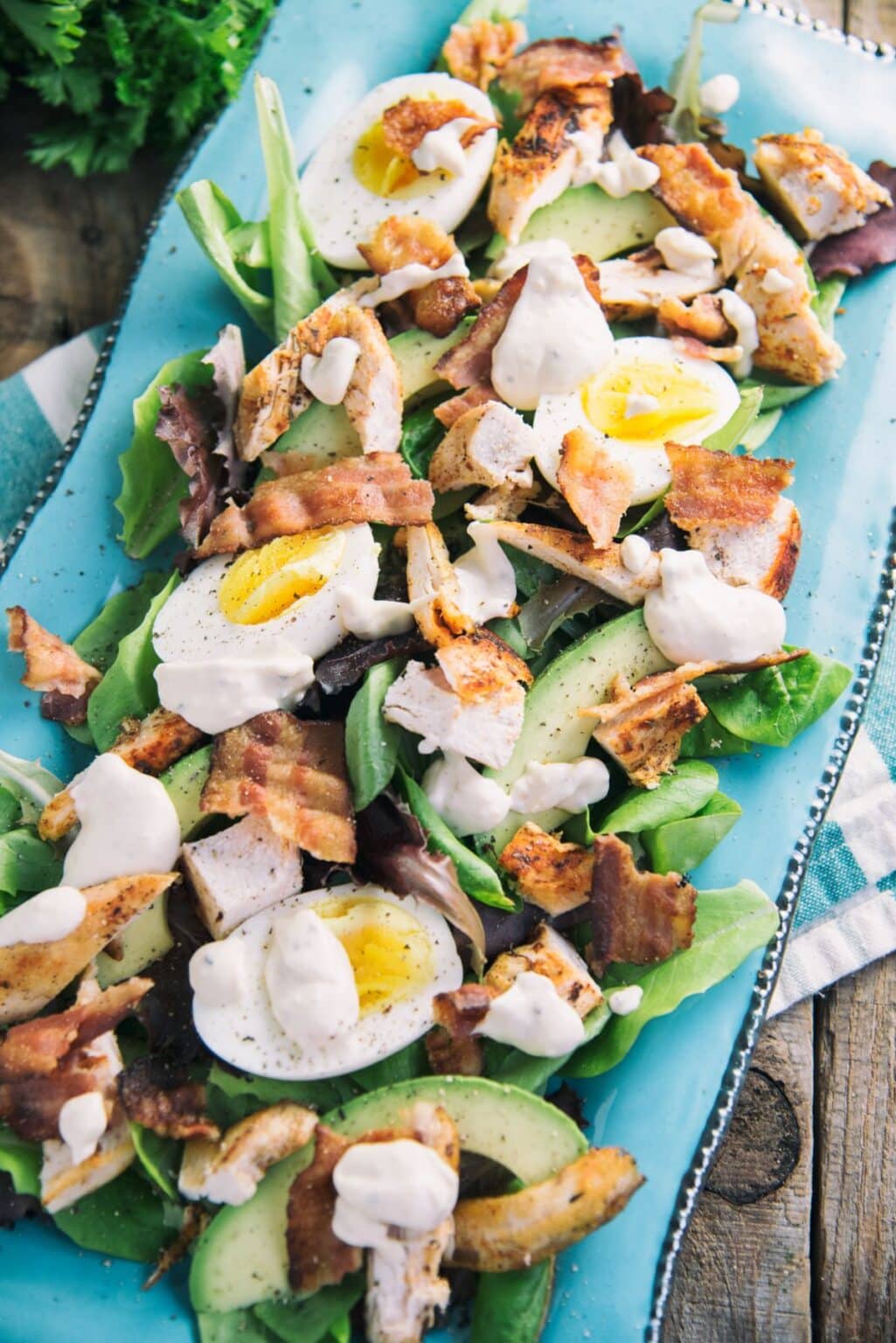 Keto Chicken and Bacon Loaded Salad Recipe | Paleo Leap