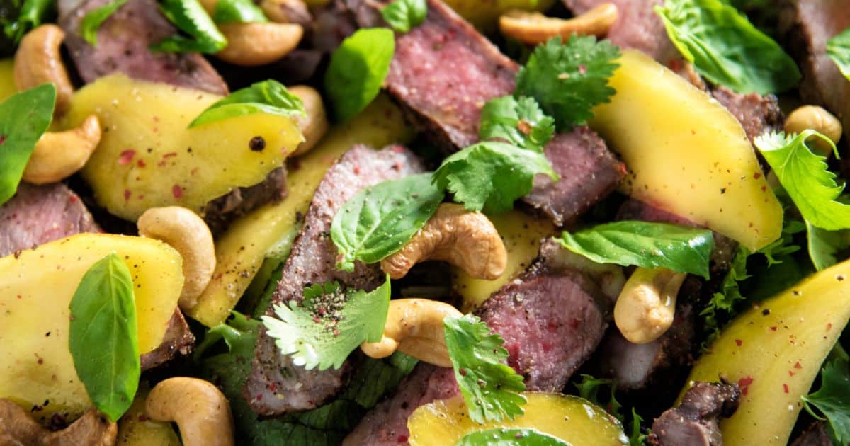 Sirloin Steak and Mango Salad Recipe | Paleo Leap