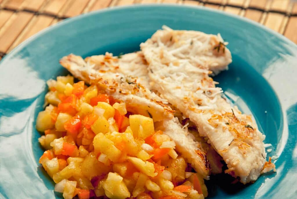 Coconut Red Snapper And Pineapple Salsa | Paleo Leap