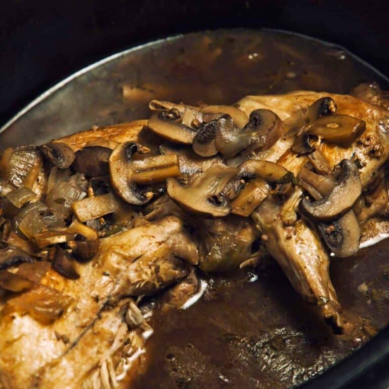Slow Cooker Rabbit With Juniper Berries And Mushrooms