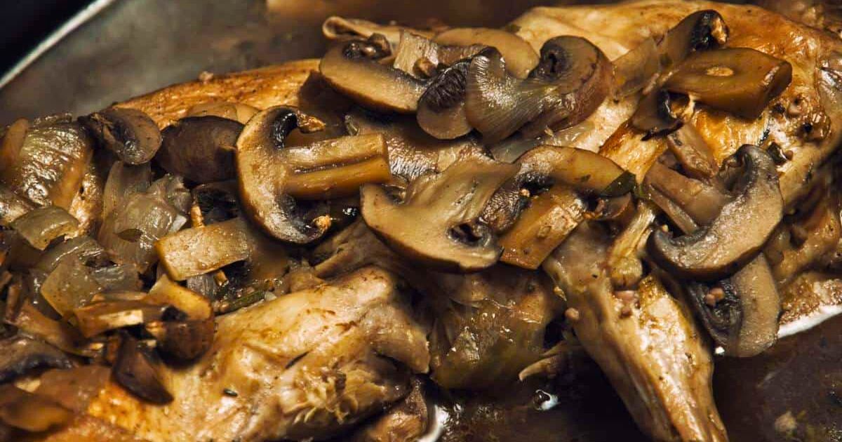 Slow Cooker Rabbit With Juniper Berries And Mushrooms