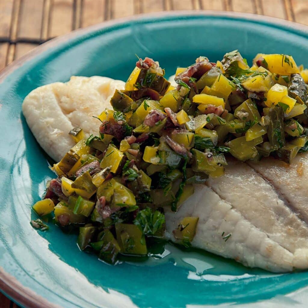 Halibut with Green Herb Sauce | Paleo Leap